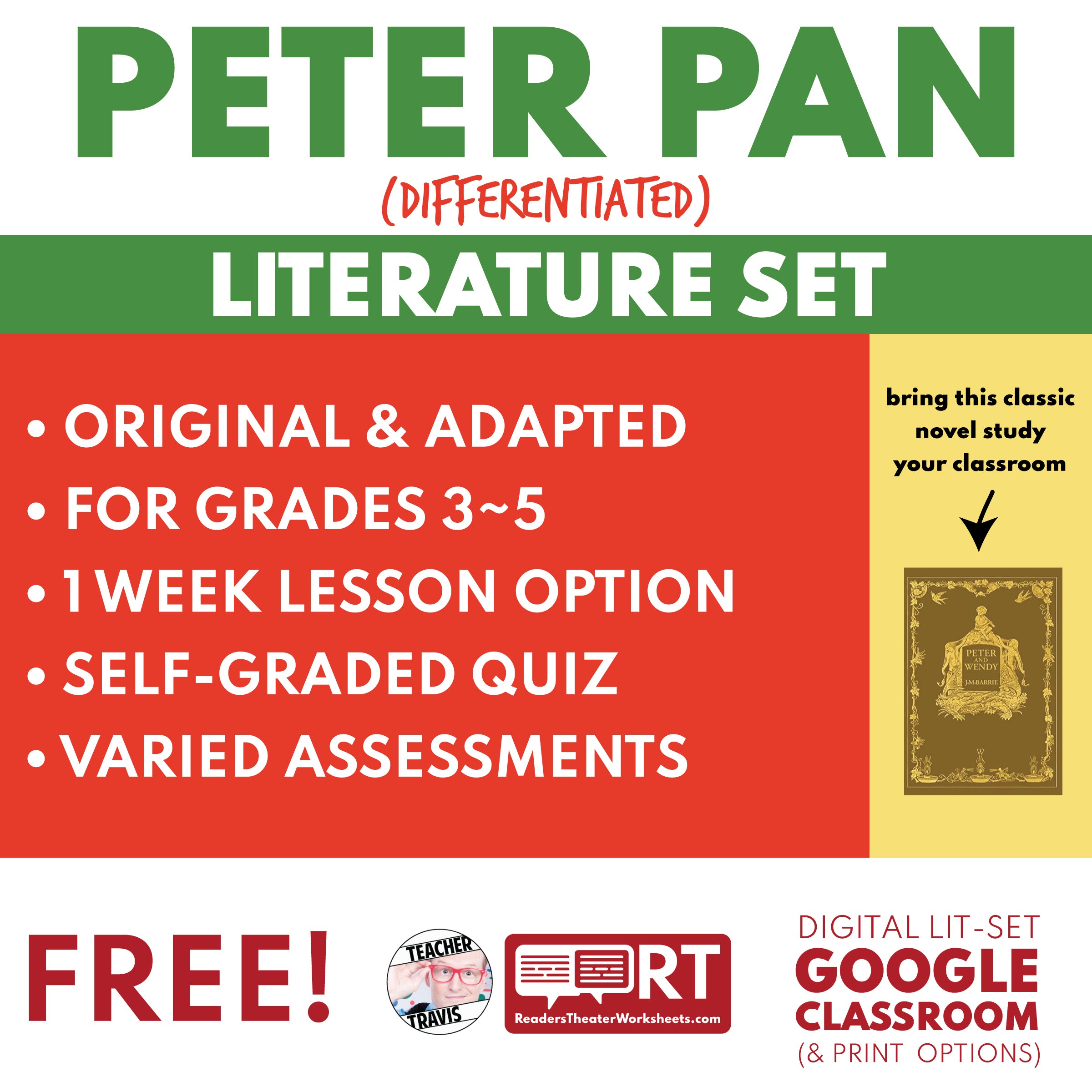 Free Peter Pan Novel Study for Grades 3–5 (Printable + Digital ...