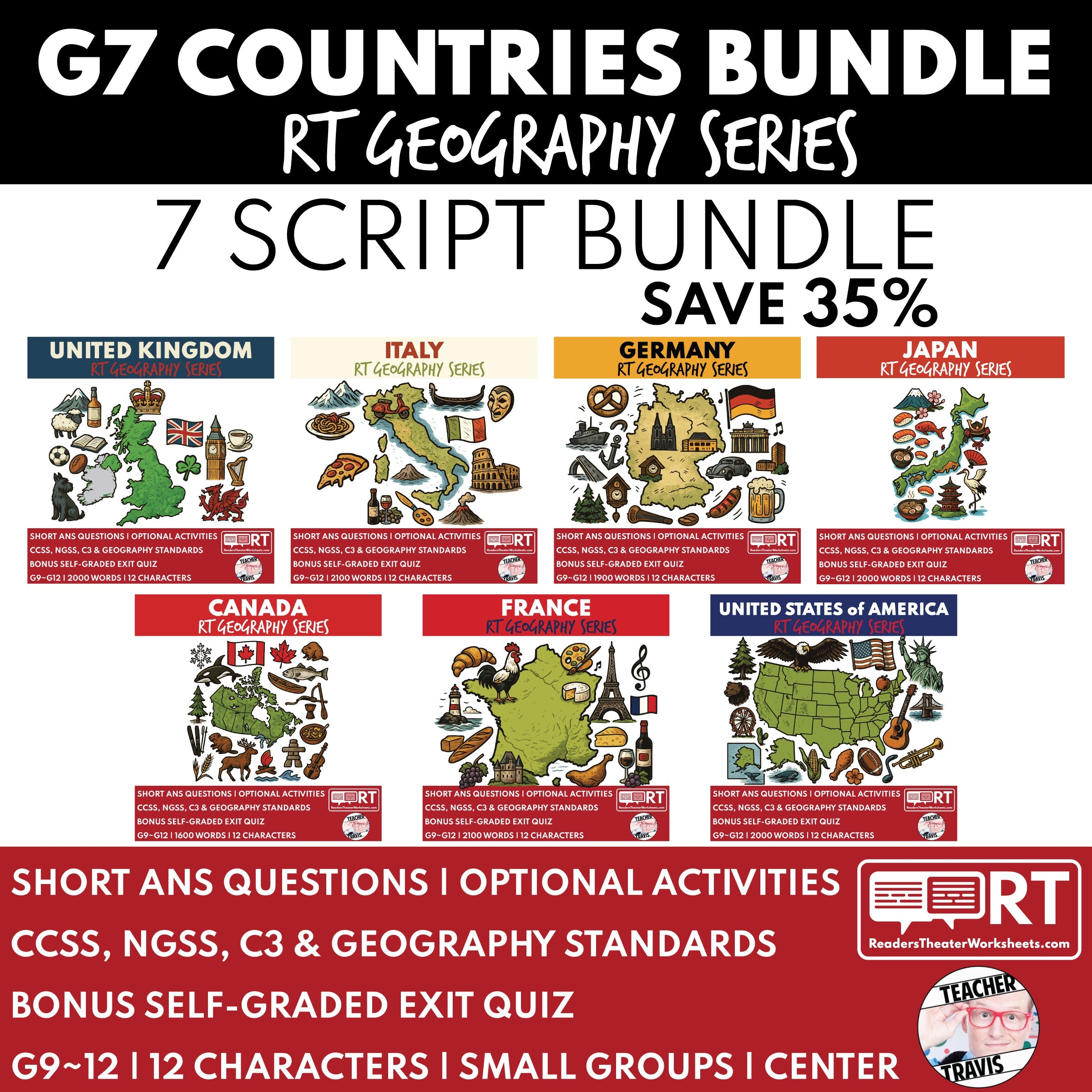 G7 Geography (Grades 9-12) – Reader's Theater Worksheets