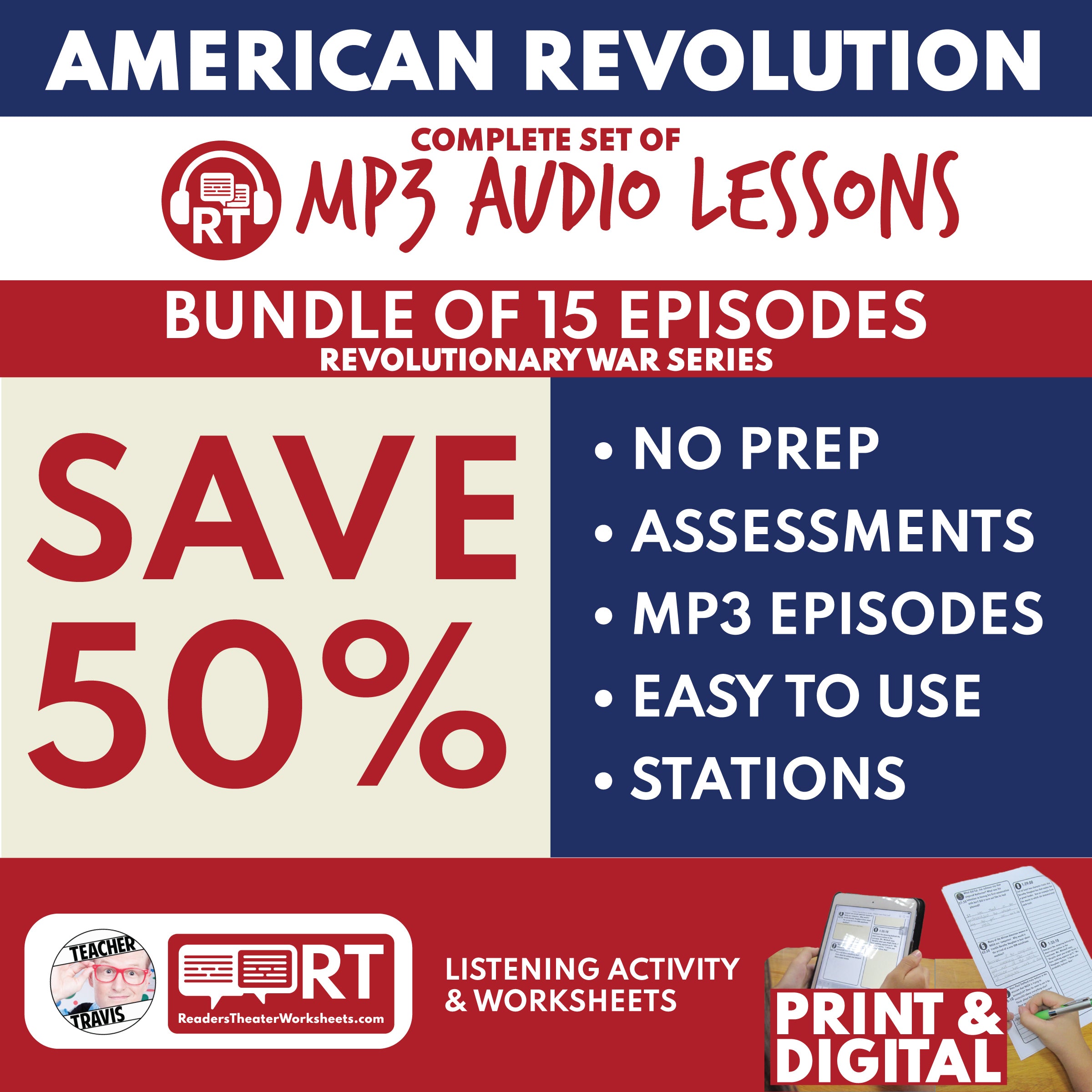 Revolutionary War Audio Lessons Collection – Reader's Theater Worksheets