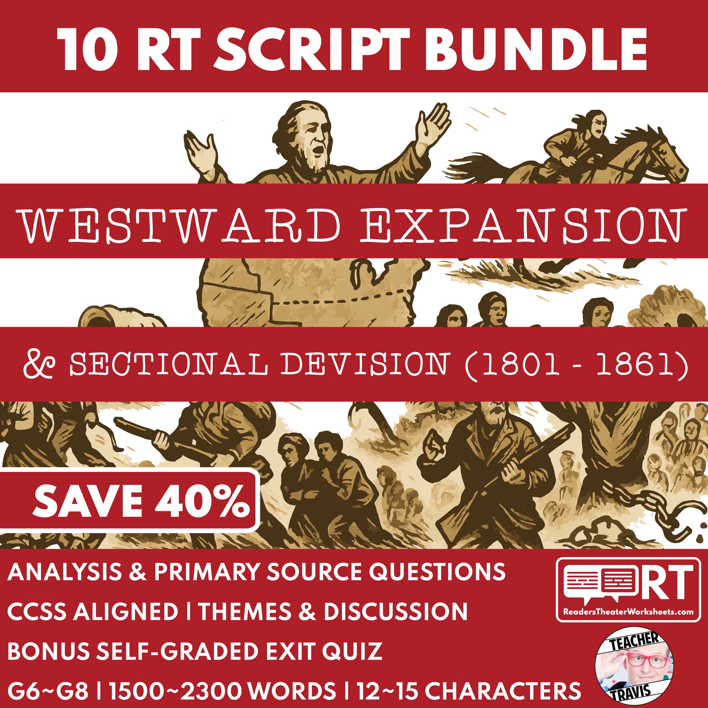 U.S. History Westward Expansion (1801 -1861) Readers Theater Script Bu ...