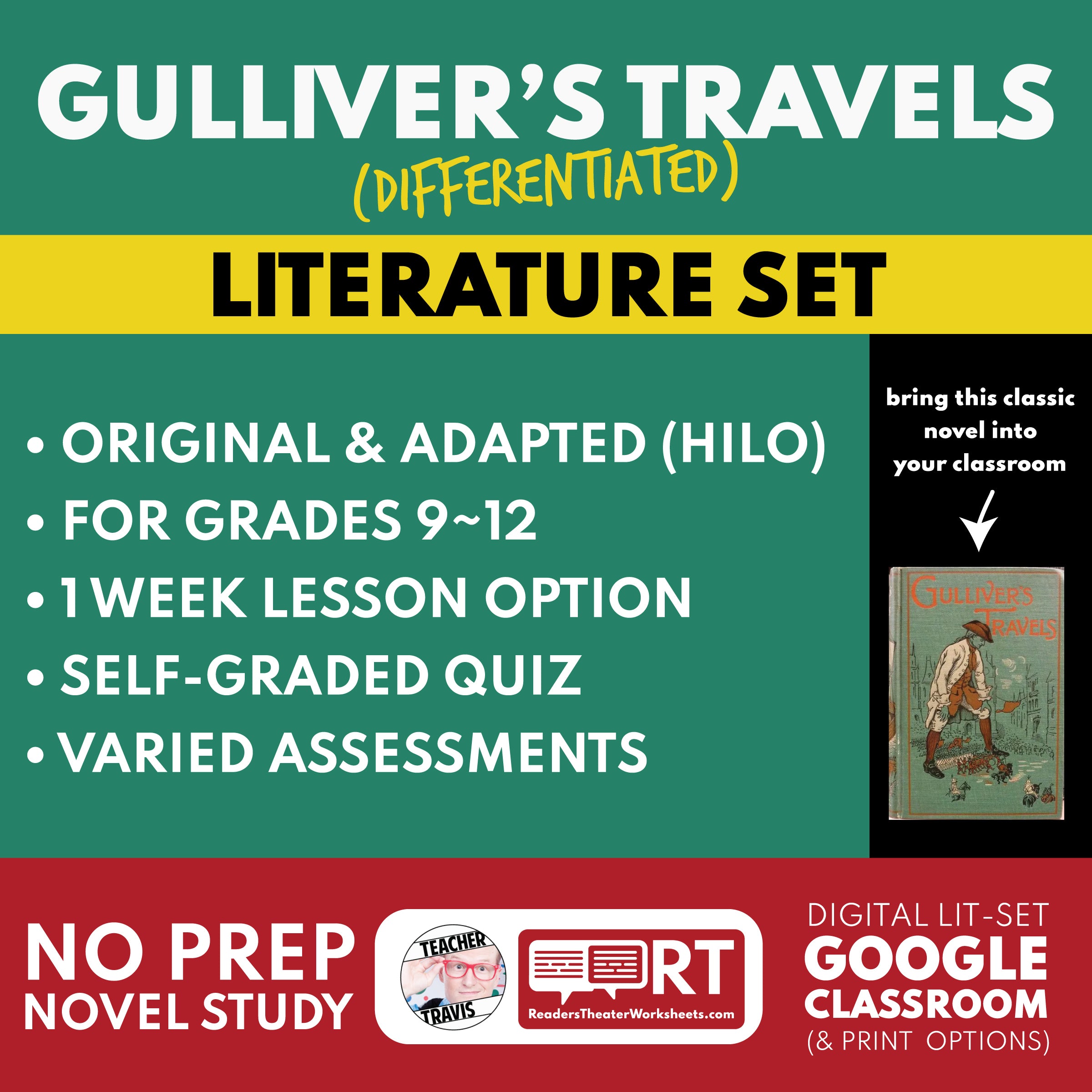 Gulliver's Travels Differentiated Novel Study | ELA Literature | Swift ...