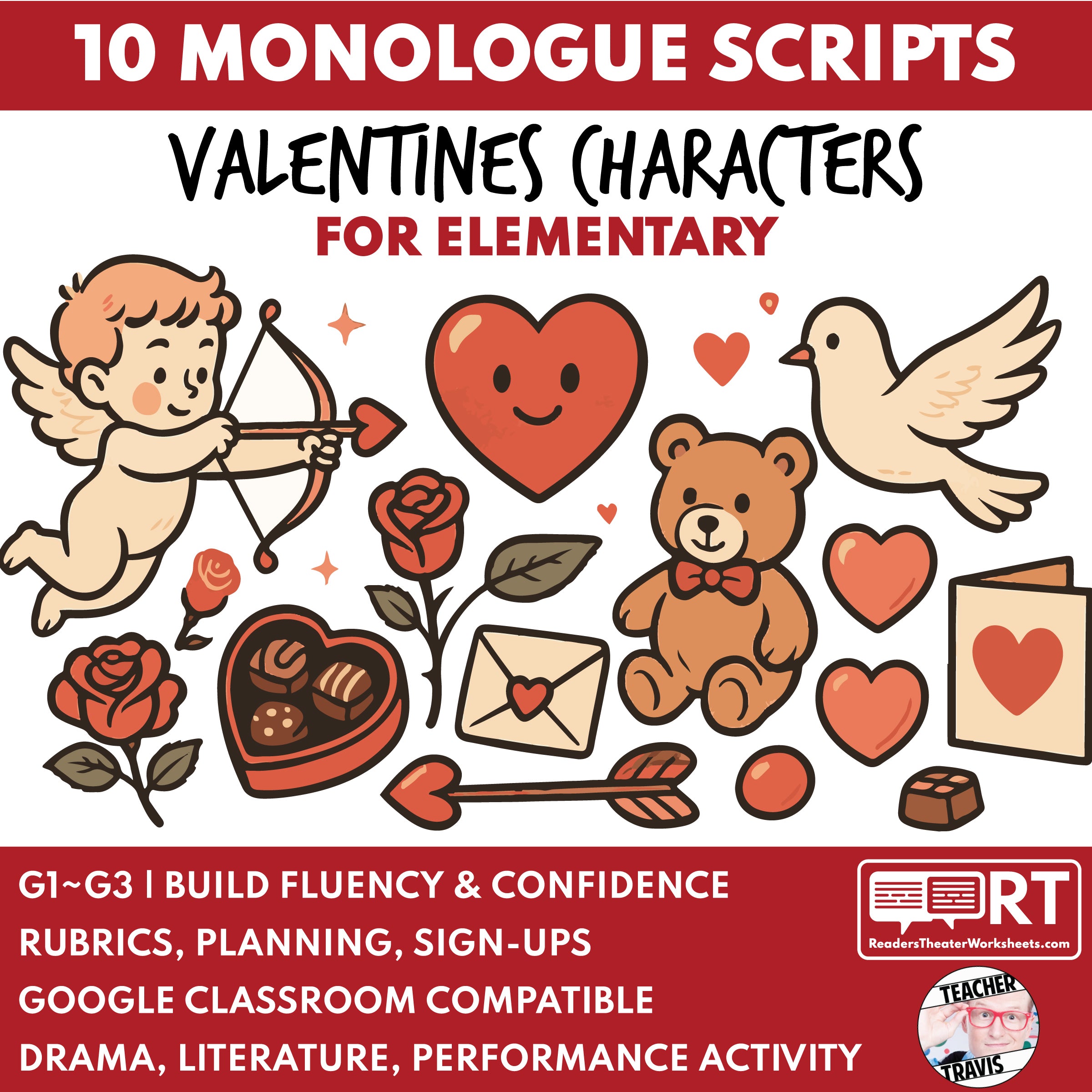 10 Valentines Monologues | 10 Short Scripts For Grades 1 to 3 | No ...