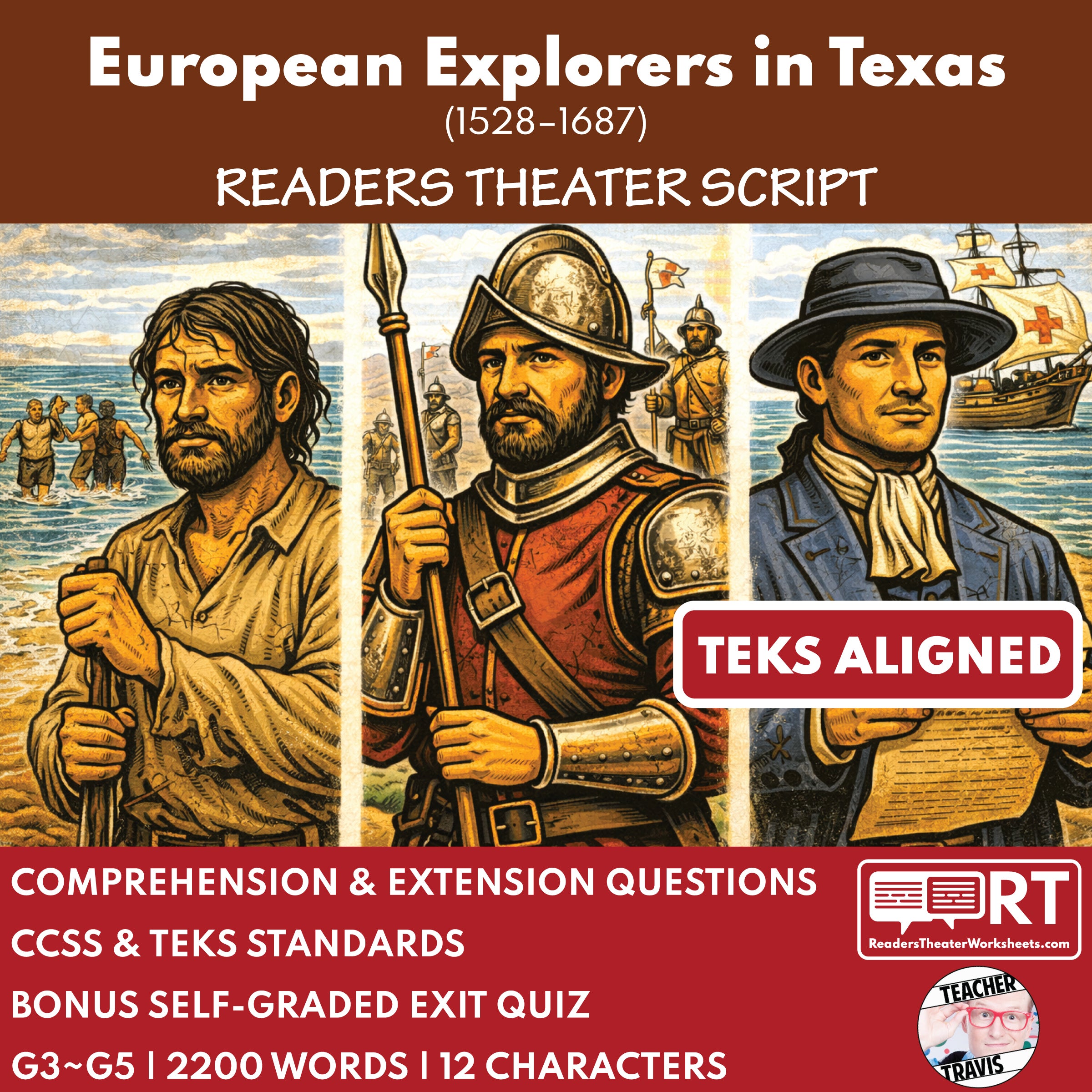 Texas State History | European Explorers in Texas Readers Theater ...