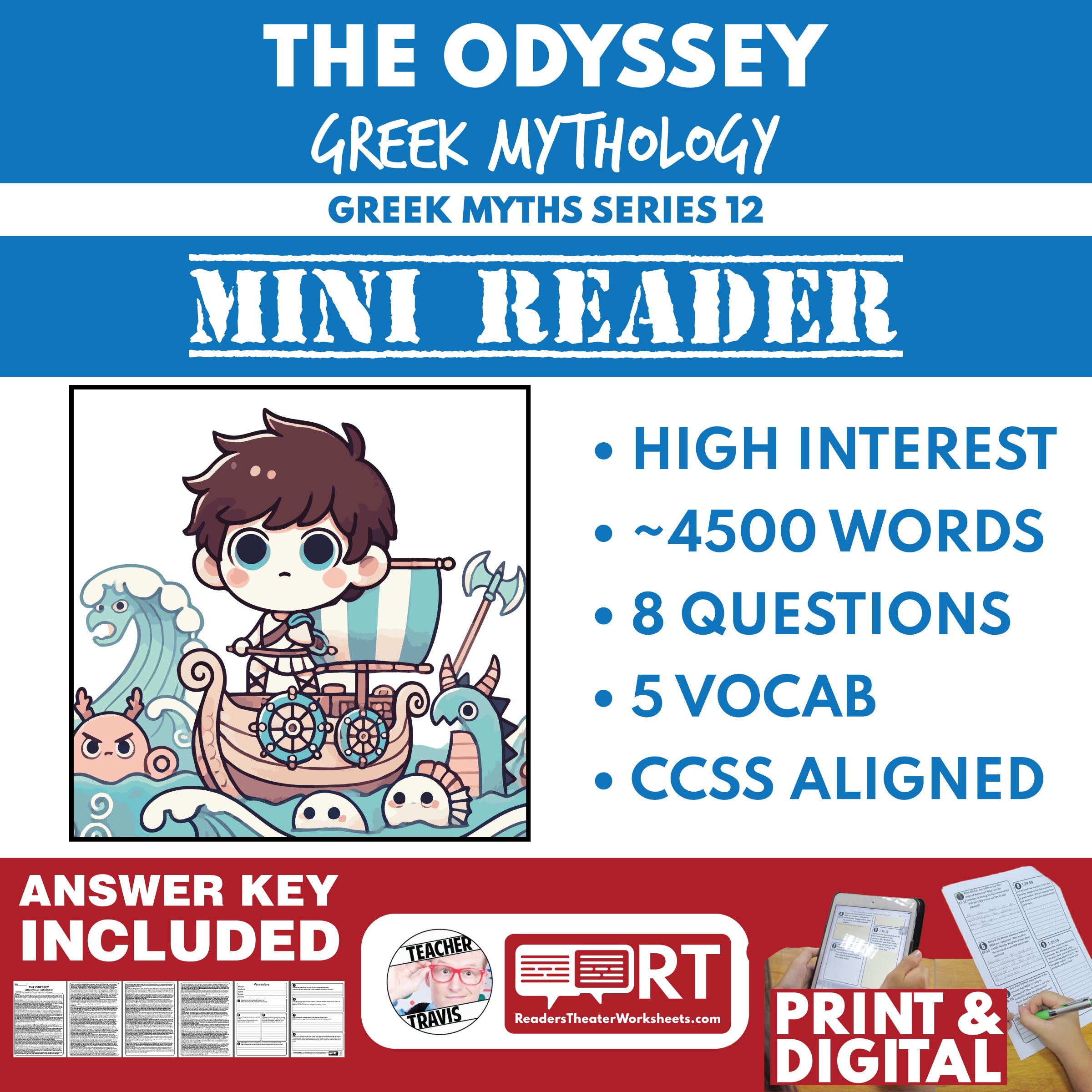 The Odyssey — Greek Mythology Mini Reader #12 | Grades 6–12 – Reader's ...