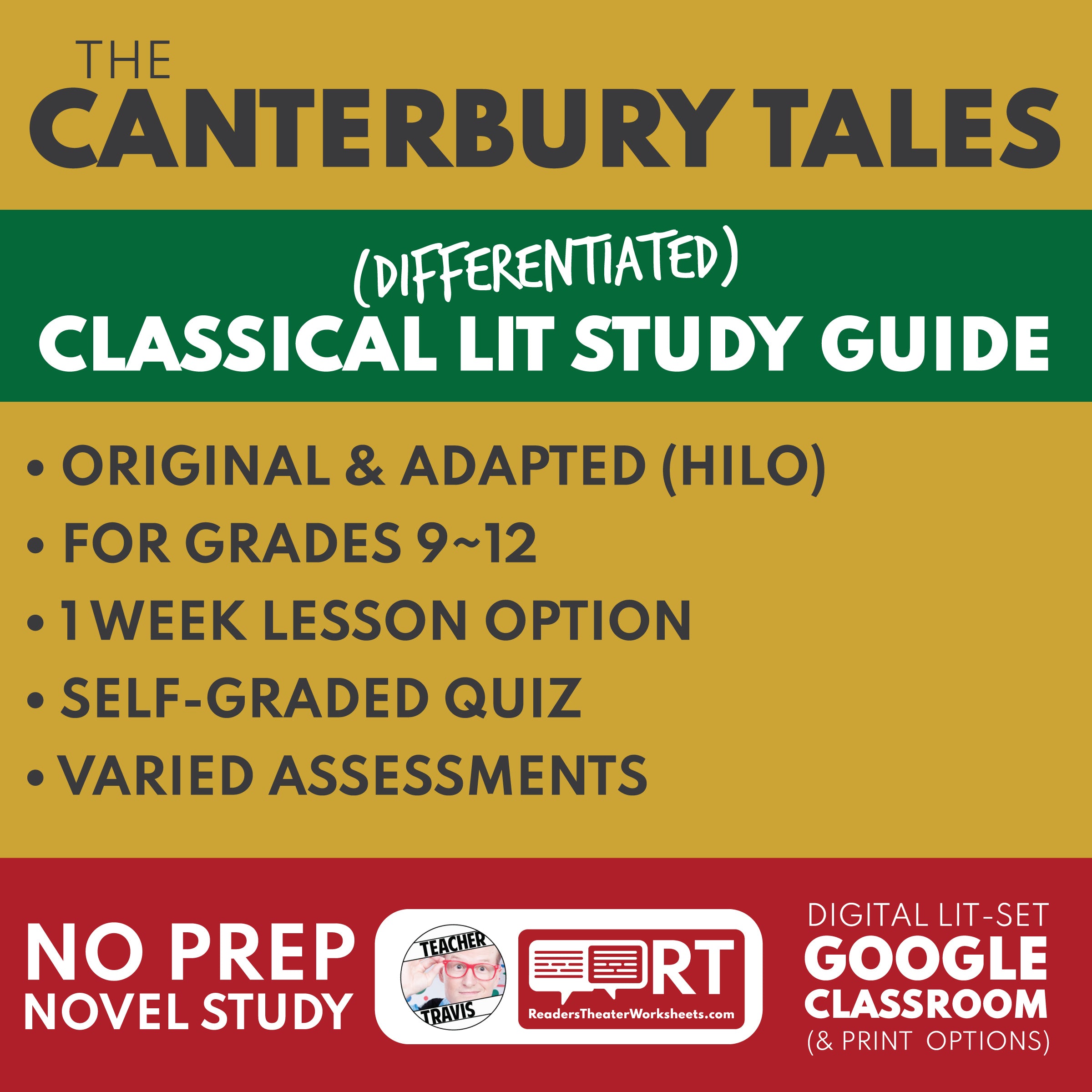The Canterbury Tales Differentiated Classical Lit Study Guide | ELA ...