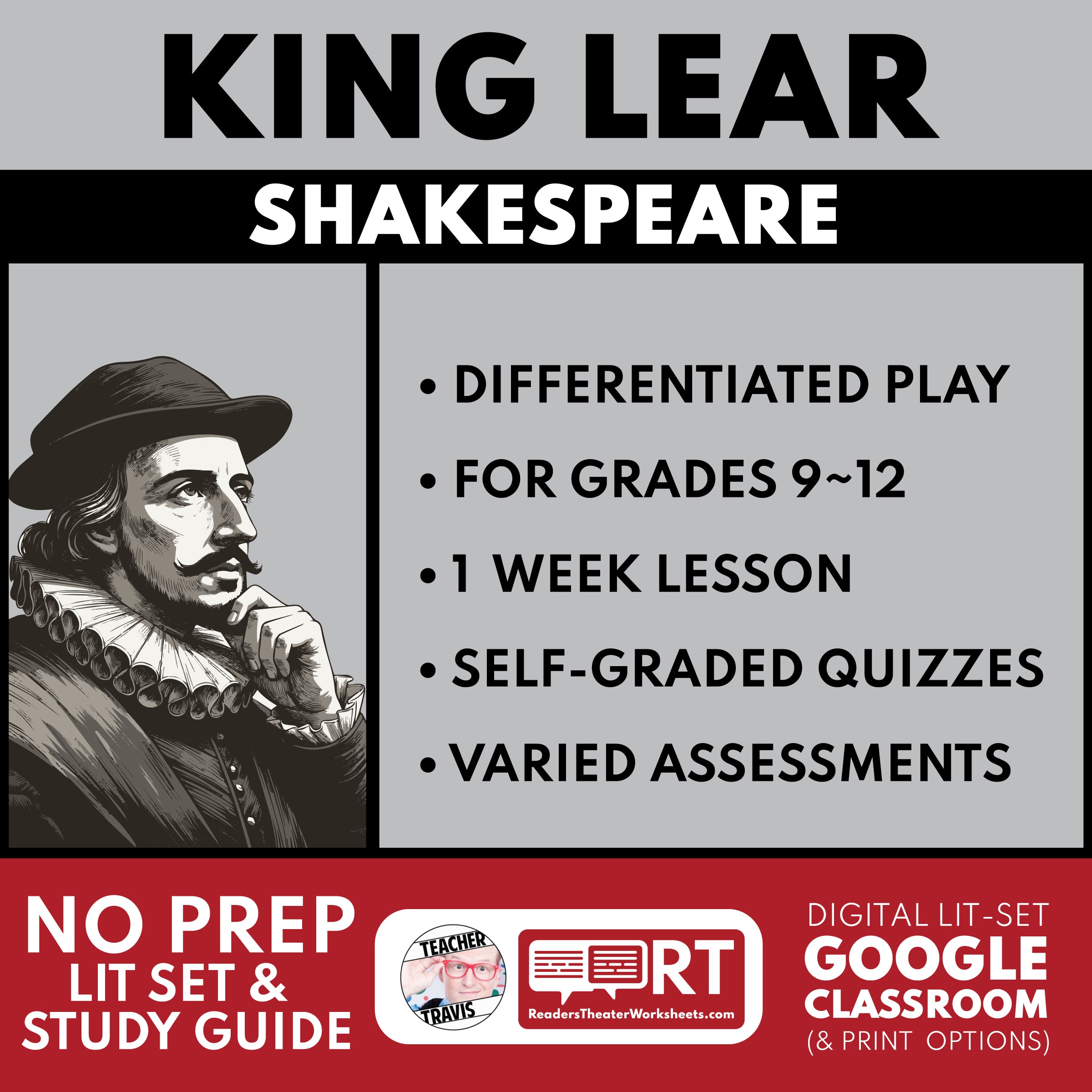 King Lear Differentiated Study Guide & Analysis | No Prep Plays ...