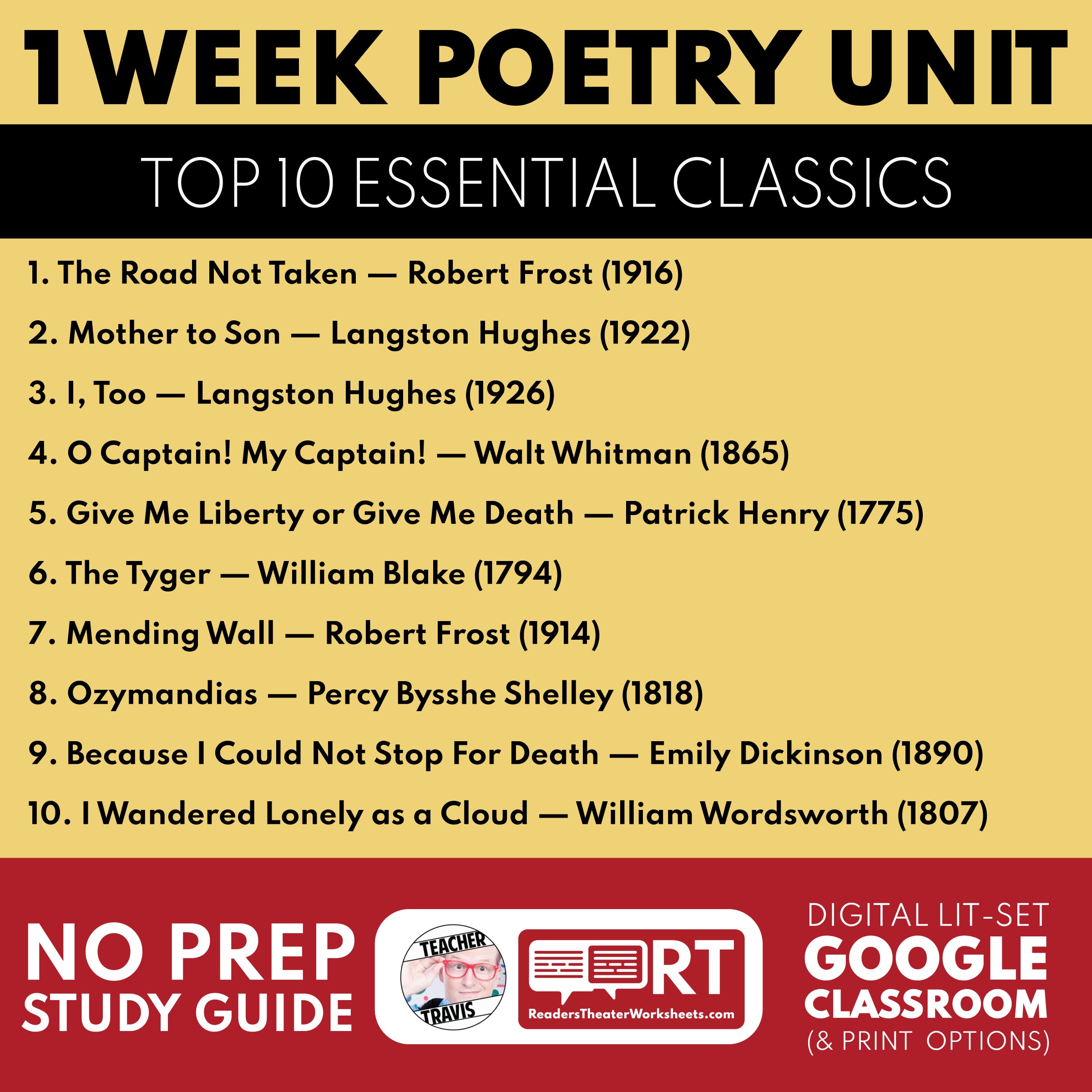 Essentials ELA Poetry Mini Unit | Differentiated Study Guide & Analysi ...