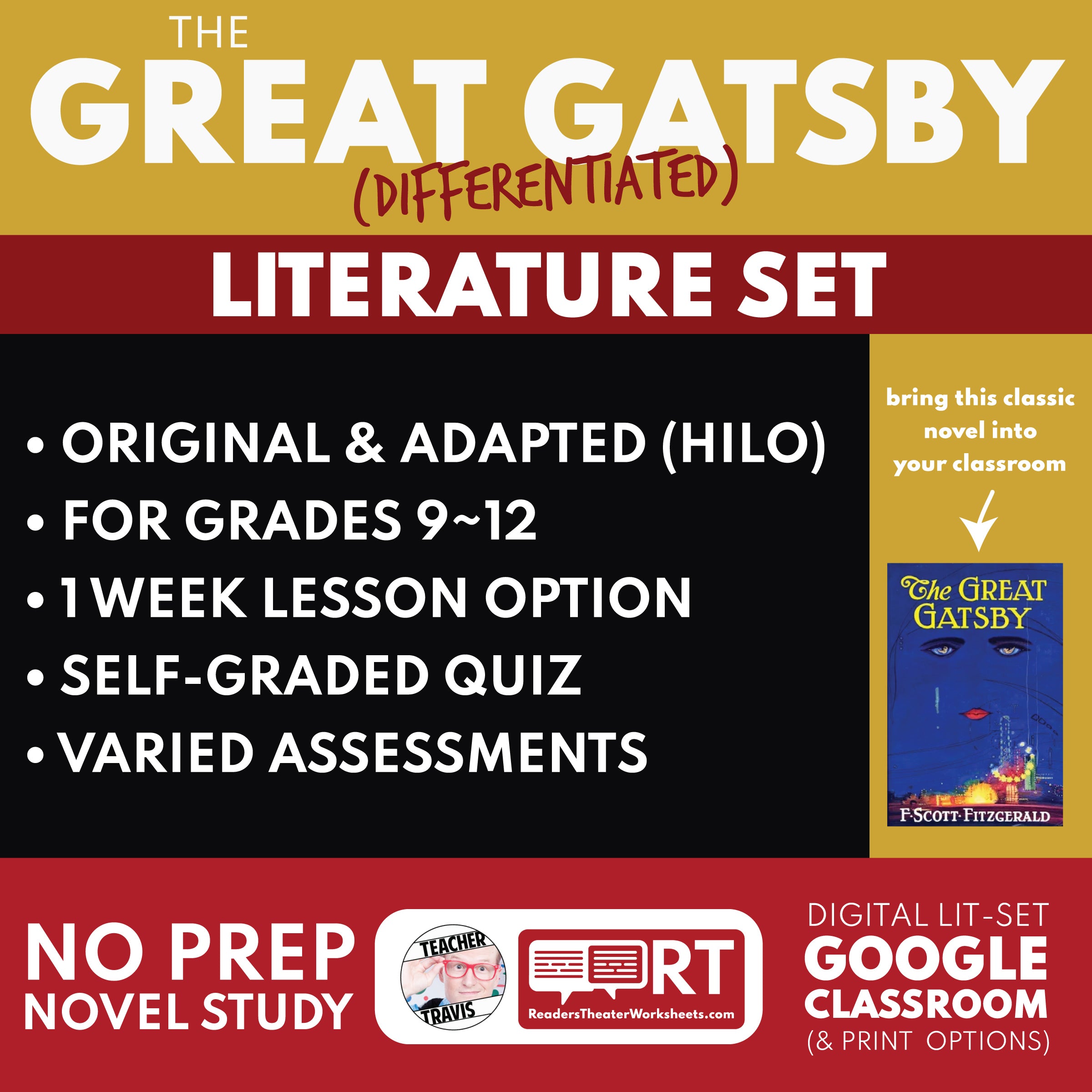Free Great Gatsby Novel Study (High School): A Differentiated 5-Day Un ...