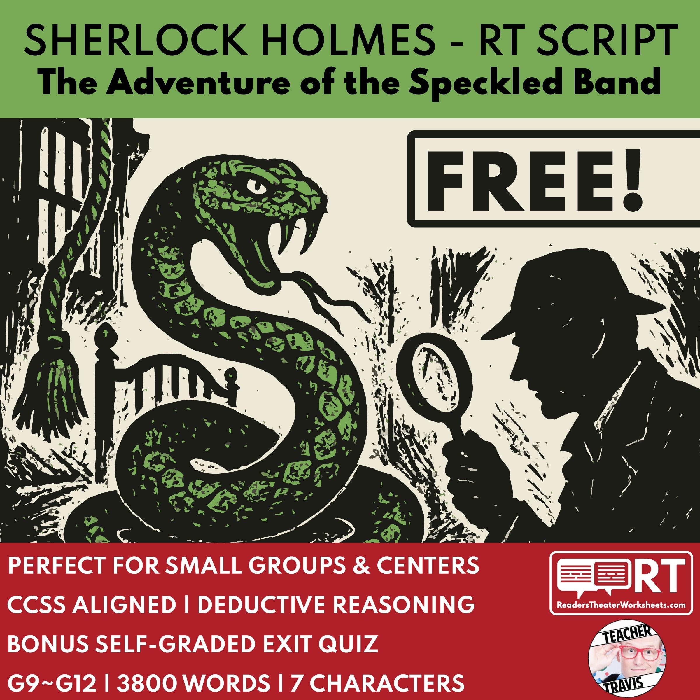 Free Sherlock Holmes — The Speckled Band Script & Lesson Plan for High ...