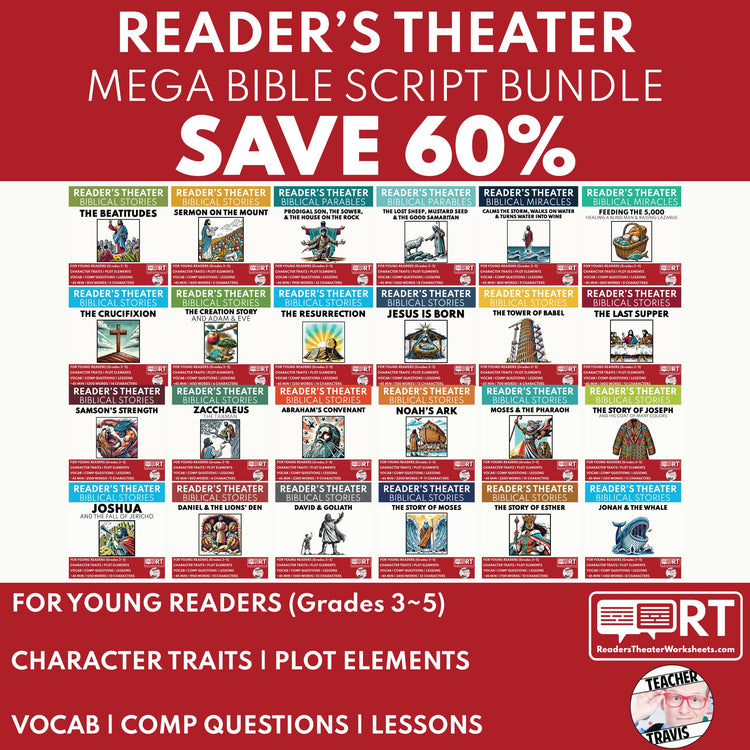 Mega Bible Bundle: 24 Reader’s Theater Scripts for Engaging Bible Less ...