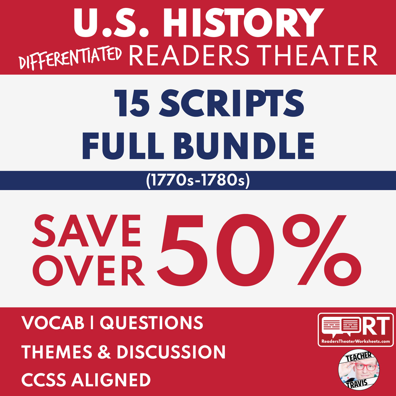 U.S. History Revolutionary War | Reader's Theater Script Bundle (15 ...
