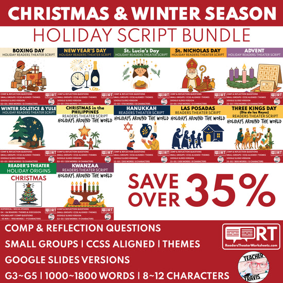 Winter Season and Christmas Bundle of 12 Readers Theater Scripts ...