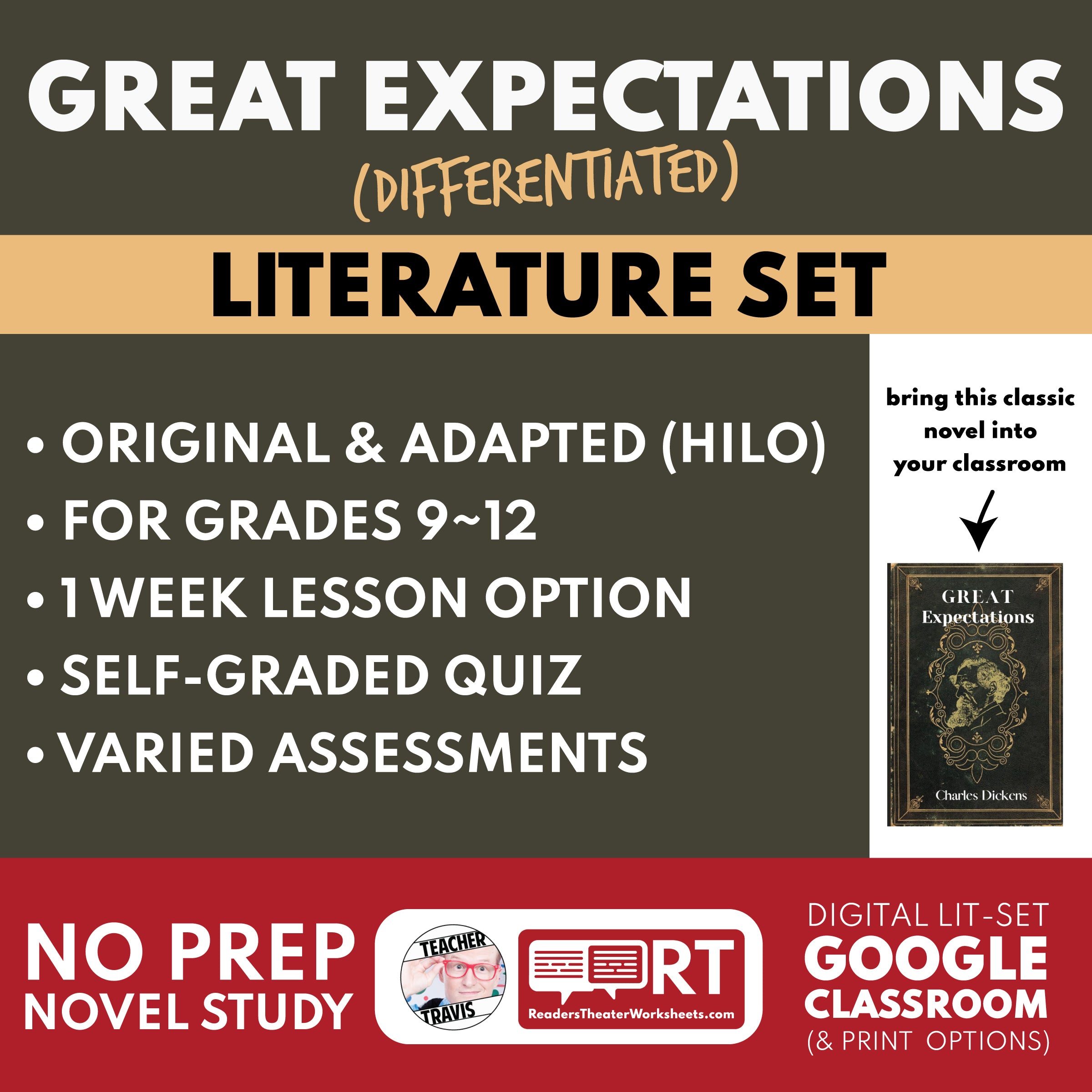 Great Expectations Differentiated Novel Study | ELA Literature ...