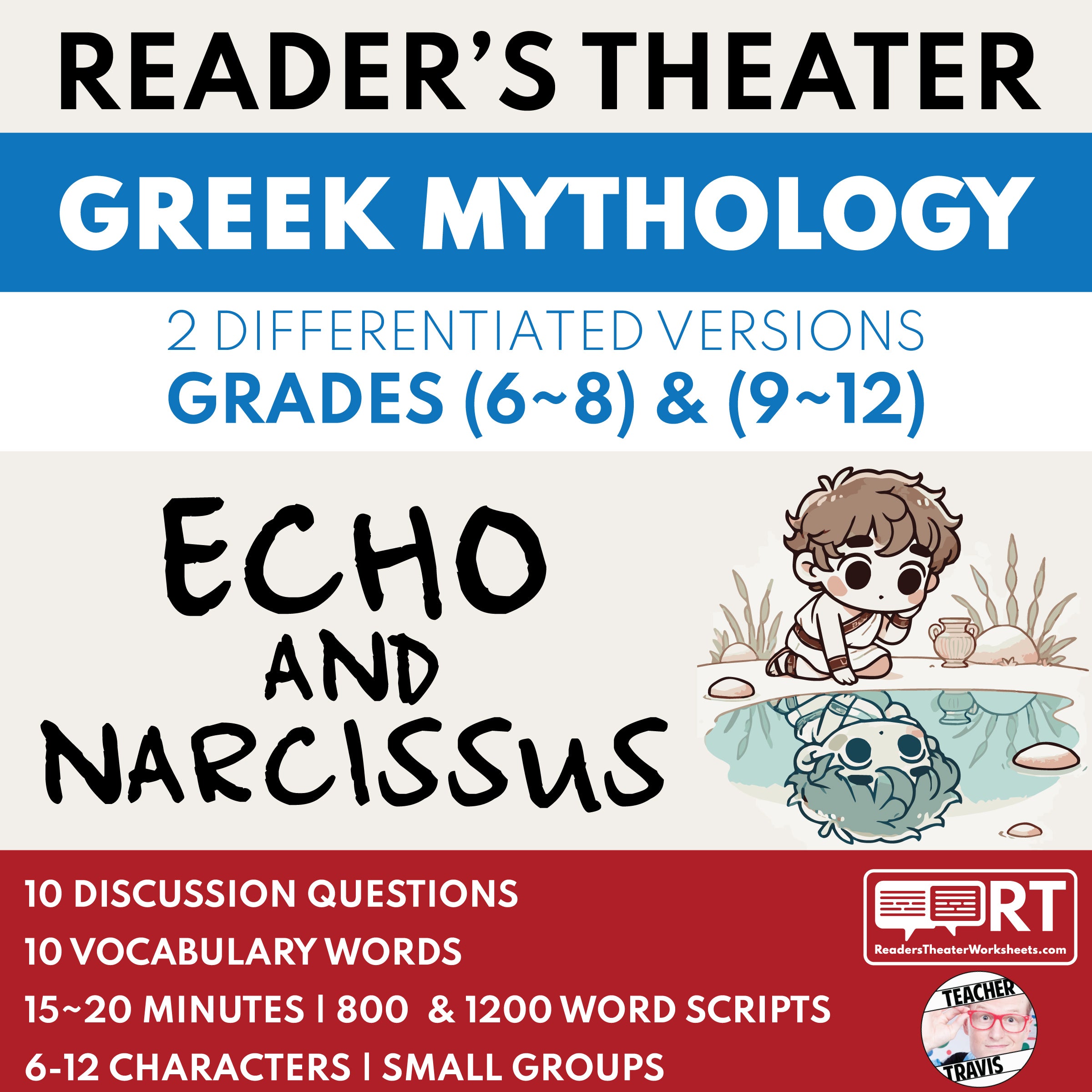 Echo and Narcissus Reader's Theater Script | Greek Mythology – Reader's ...