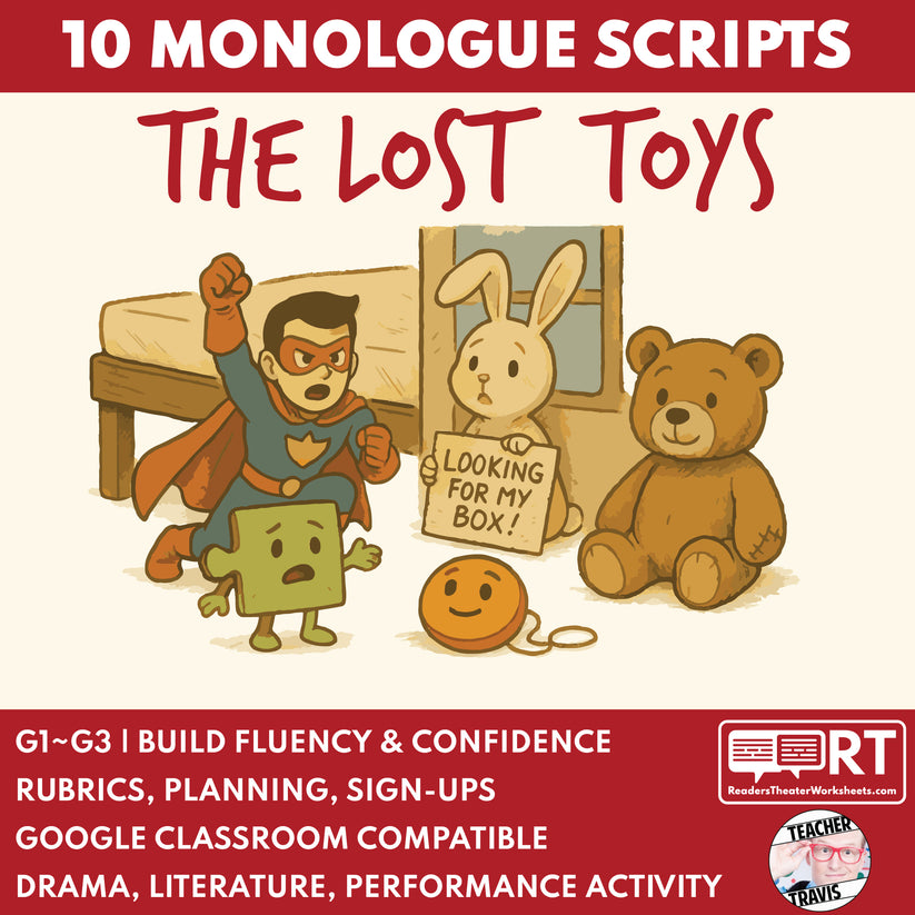 10 Lost Toys Monologue Scripts for Grades 1 to 3 | No Prep | Print & G ...