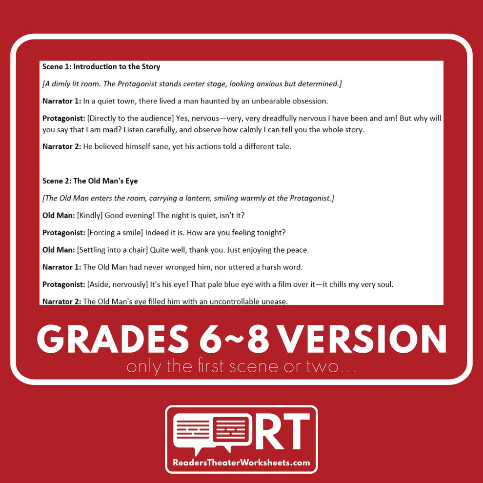The Tell-Tale Heart (Edgar Allan Poe) Reader's Theater Script – Reader's Theater Worksheets
