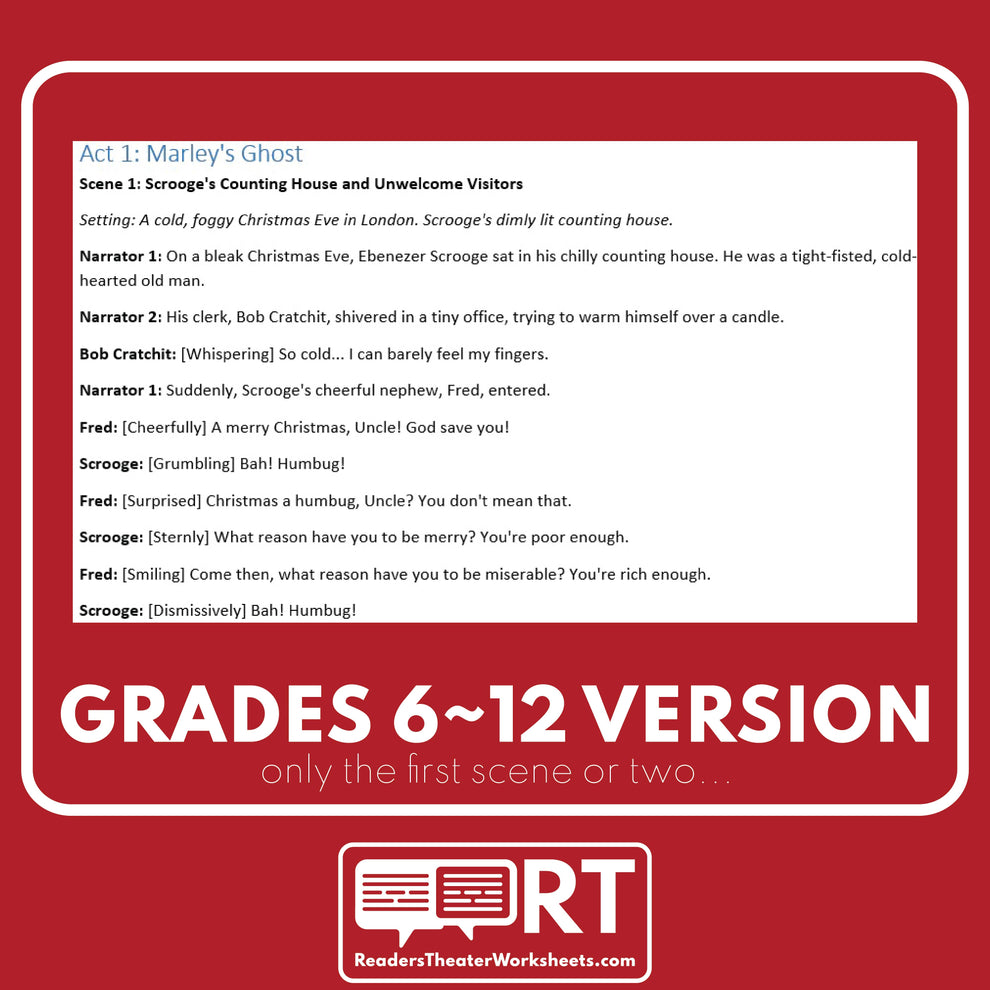 A Christmas Carol Reader's Theater Script for Grades 3-12 | Charles ...