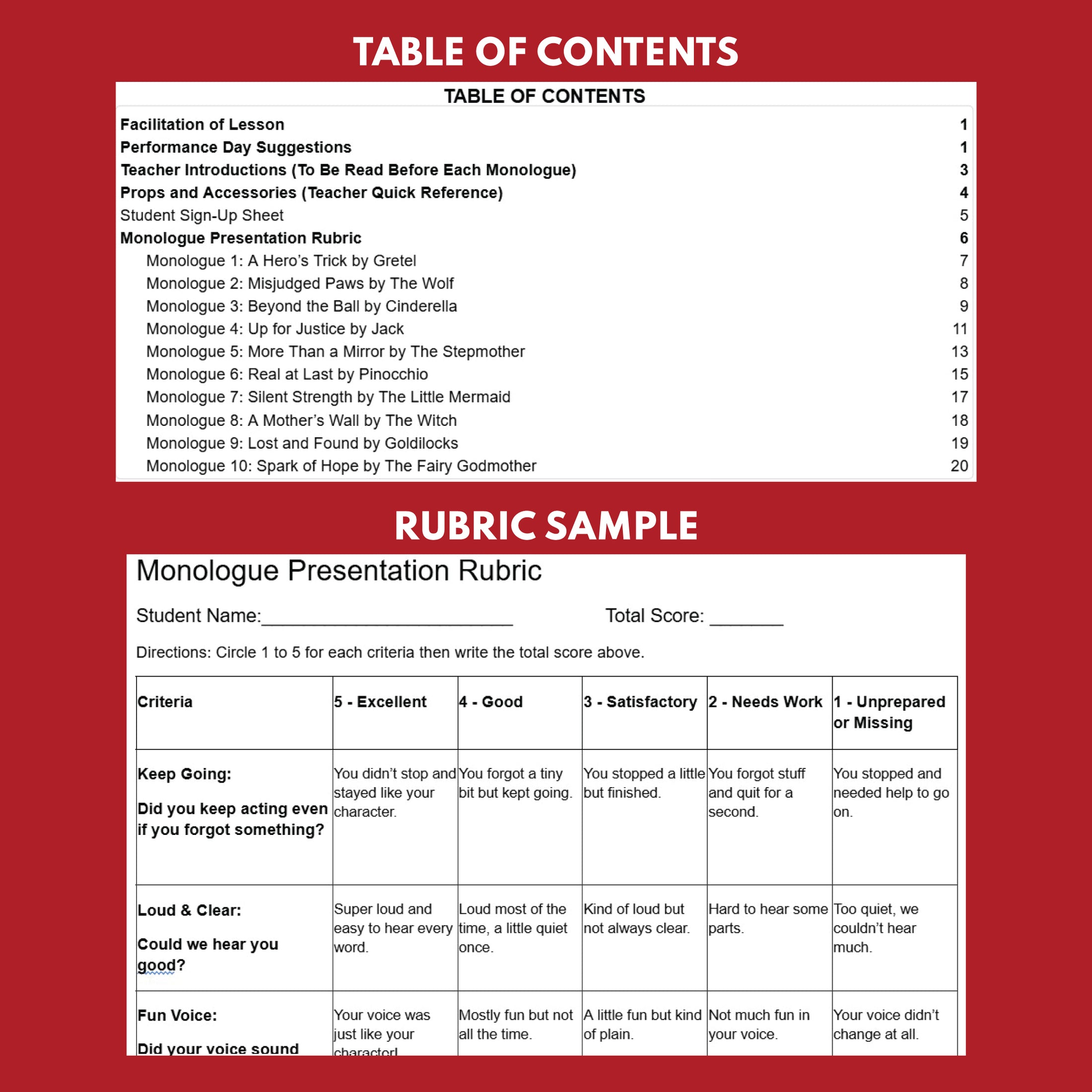 10 FREE Short Fairy Tale Monologue Scripts for Grades 1 to 3 | No Prep ...