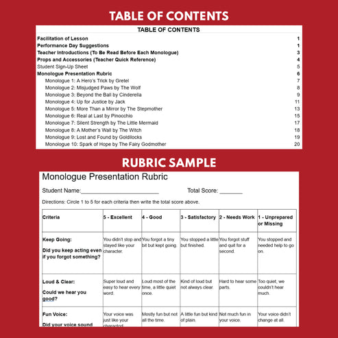 10 FREE Short Fairy Tale Monologue Scripts for Grades 1 to 3 | No Prep ...