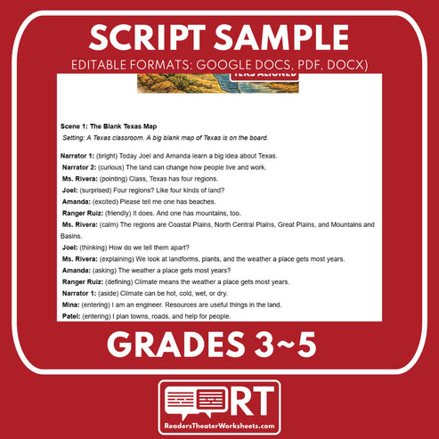 Texas State History | Texas Regions and Geography Readers Theater Scri ...