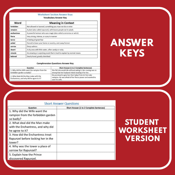 Rapunzel | Reader's Theater Script | Brothers Grimm | Fairy Tale ...