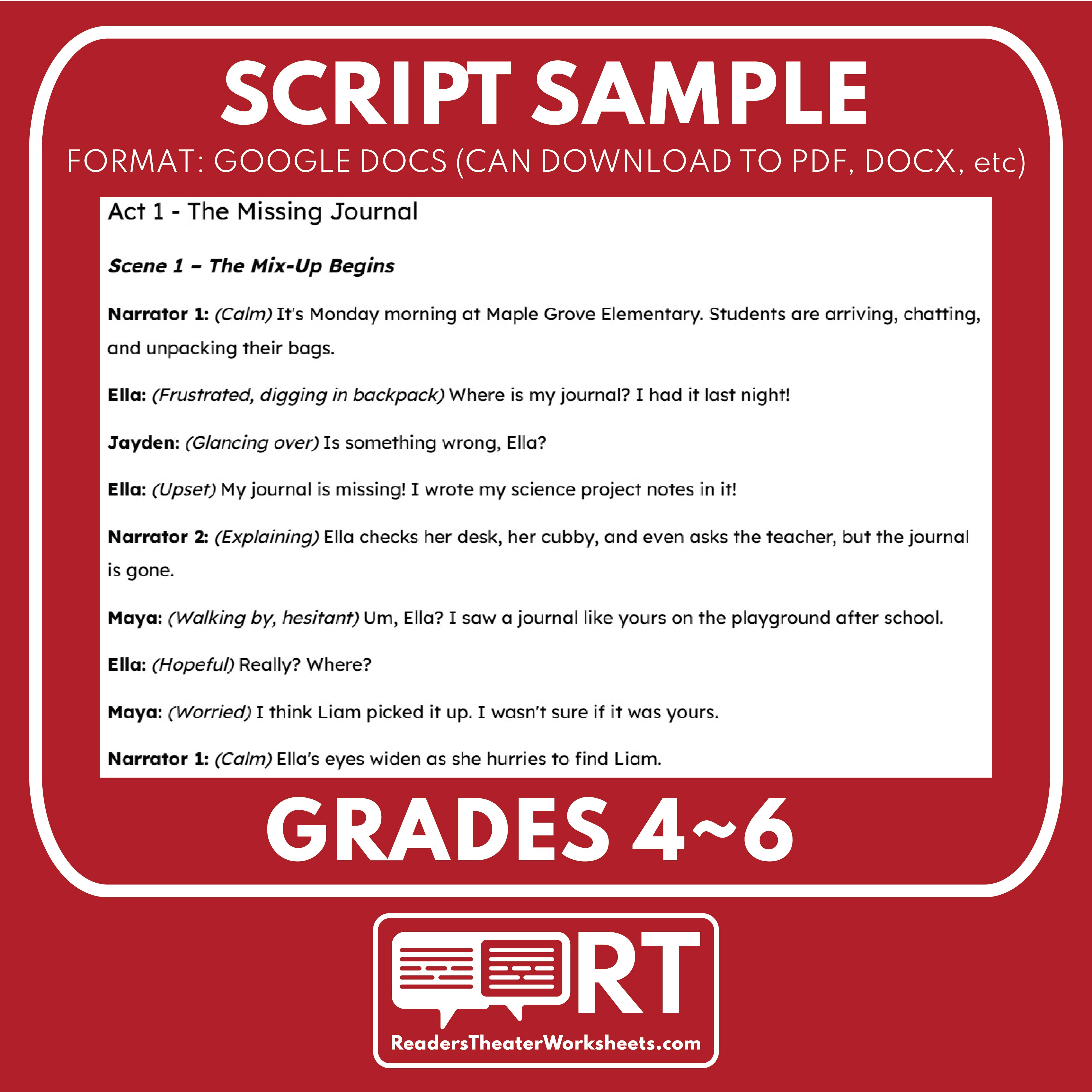 Free SEL Readers Theater Script | The Apology Letter for Grades 3-5 ...