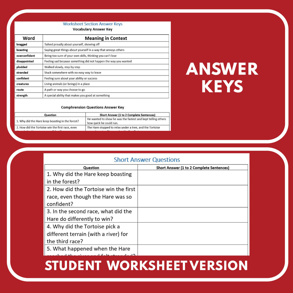 The Tortoise and the Hare | Reader's Theater Script | Aesop's Fable ...