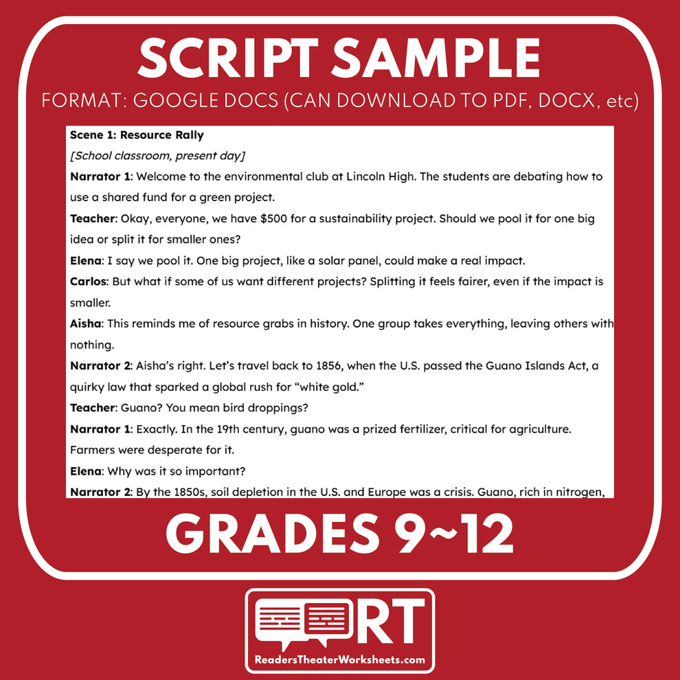 Free The Guano Act Readers Theater Script for Grades 7-10 | History Ac ...