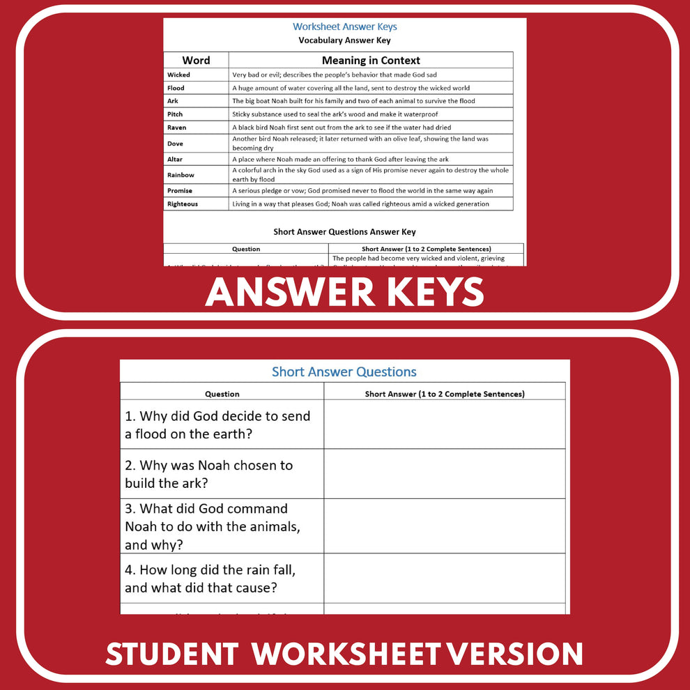 Noah's Ark Biblical Reader's Theater Script – Reader's Theater Worksheets