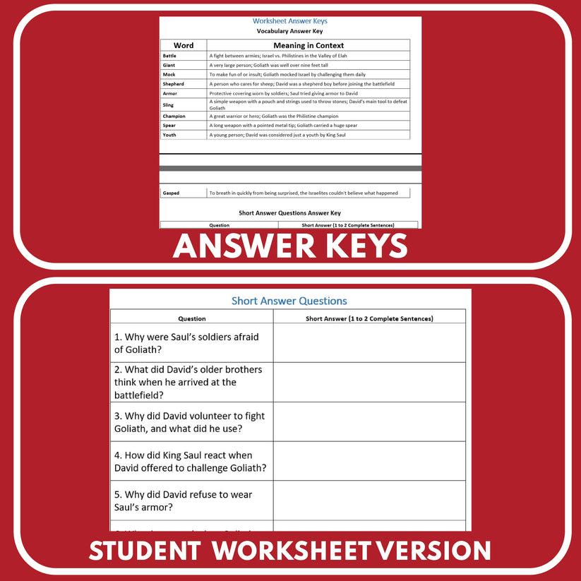 David and Goliath Biblical Reader's Theater Script – Reader's Theater ...