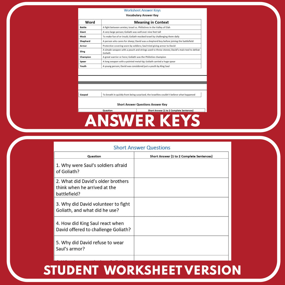 David and Goliath Biblical Reader's Theater Script – Reader's Theater ...