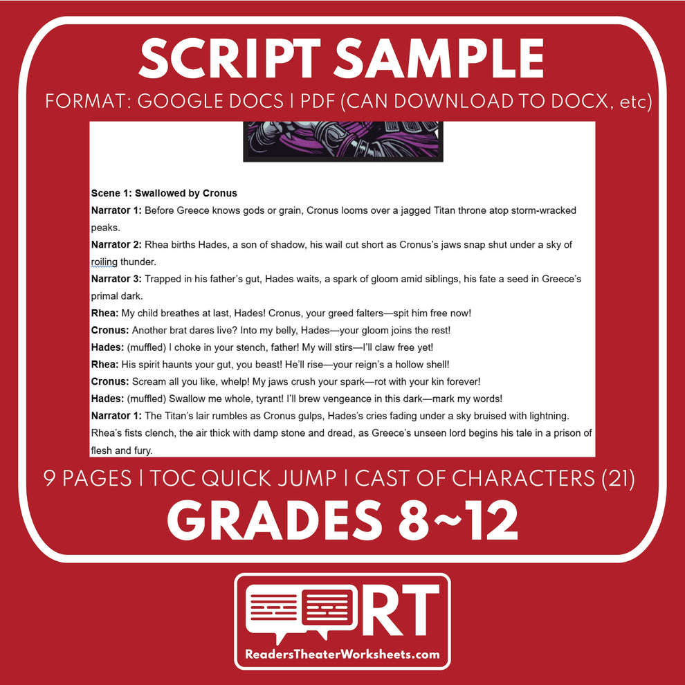 Hades Reader's Theater Script | Chthonic Gods | Greek Mythology ...