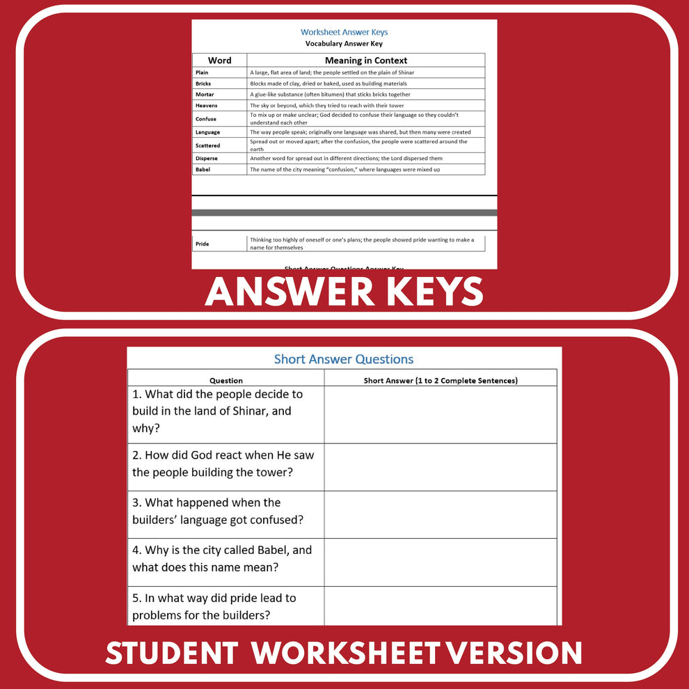 The Tower of Babel Biblical Reader's Theater Script – Reader's Theater Worksheets