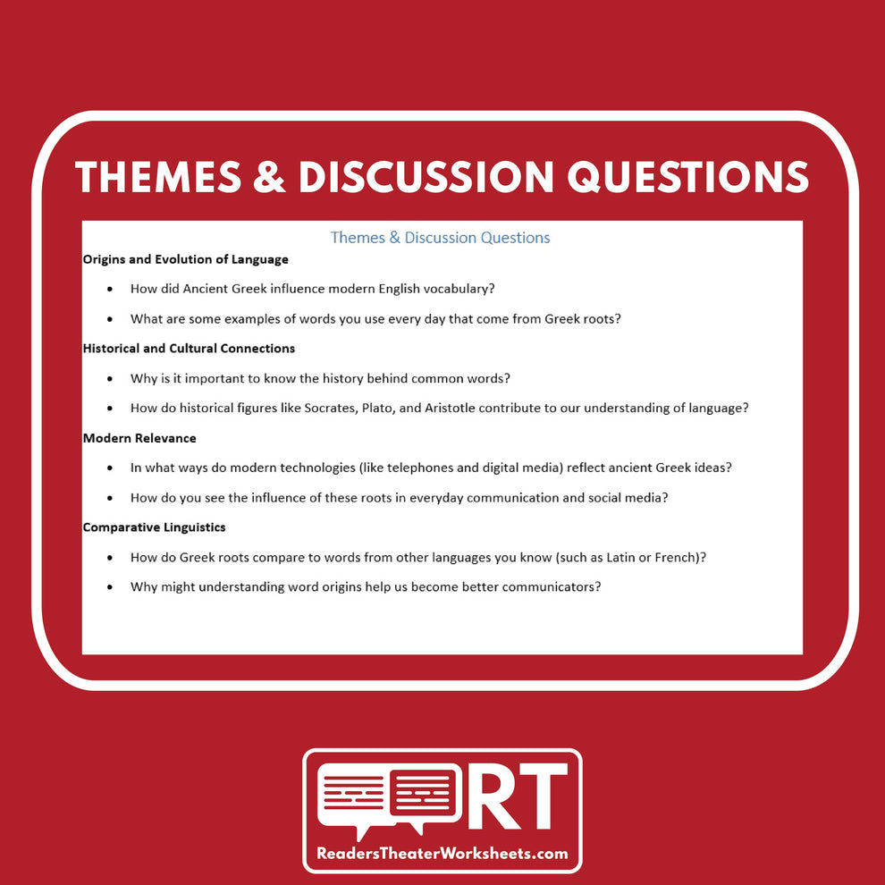 5 Common Greek Roots | Reader’s Theater Script | Word Origins – Reader ...