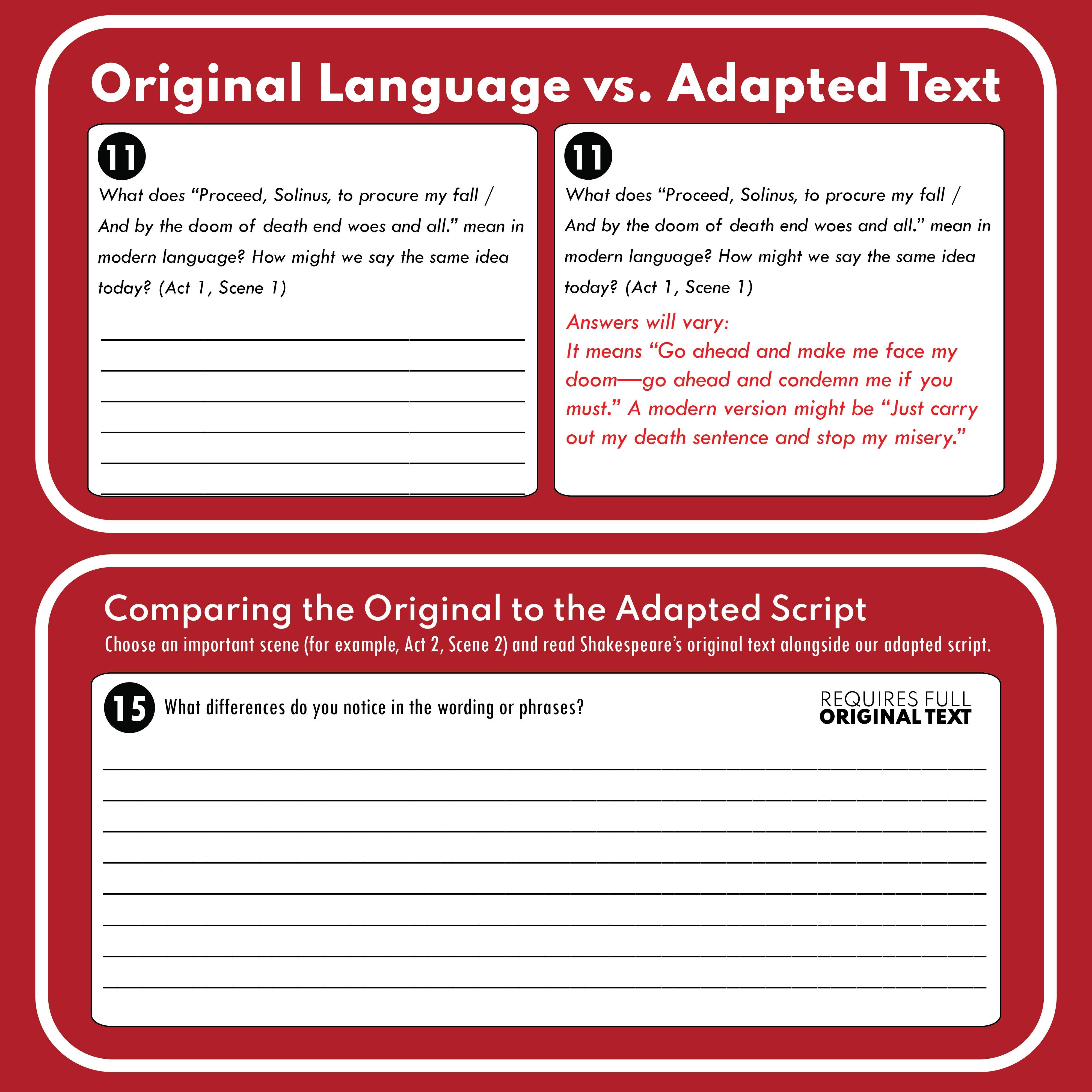 Comedy of Errors Adapted Readers Theater Script | Shakespeare Play ...
