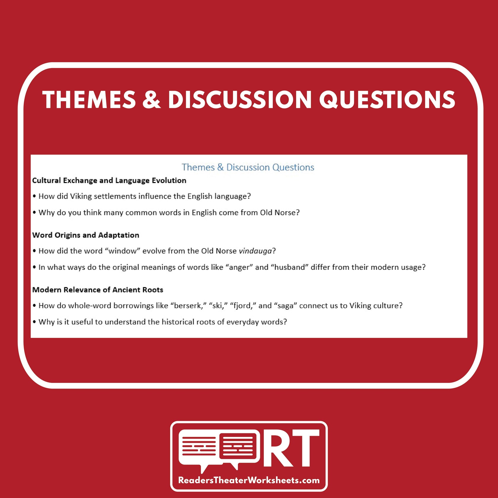 Old Norse Words in English | Reader’s Theater Script | Word Origins ...