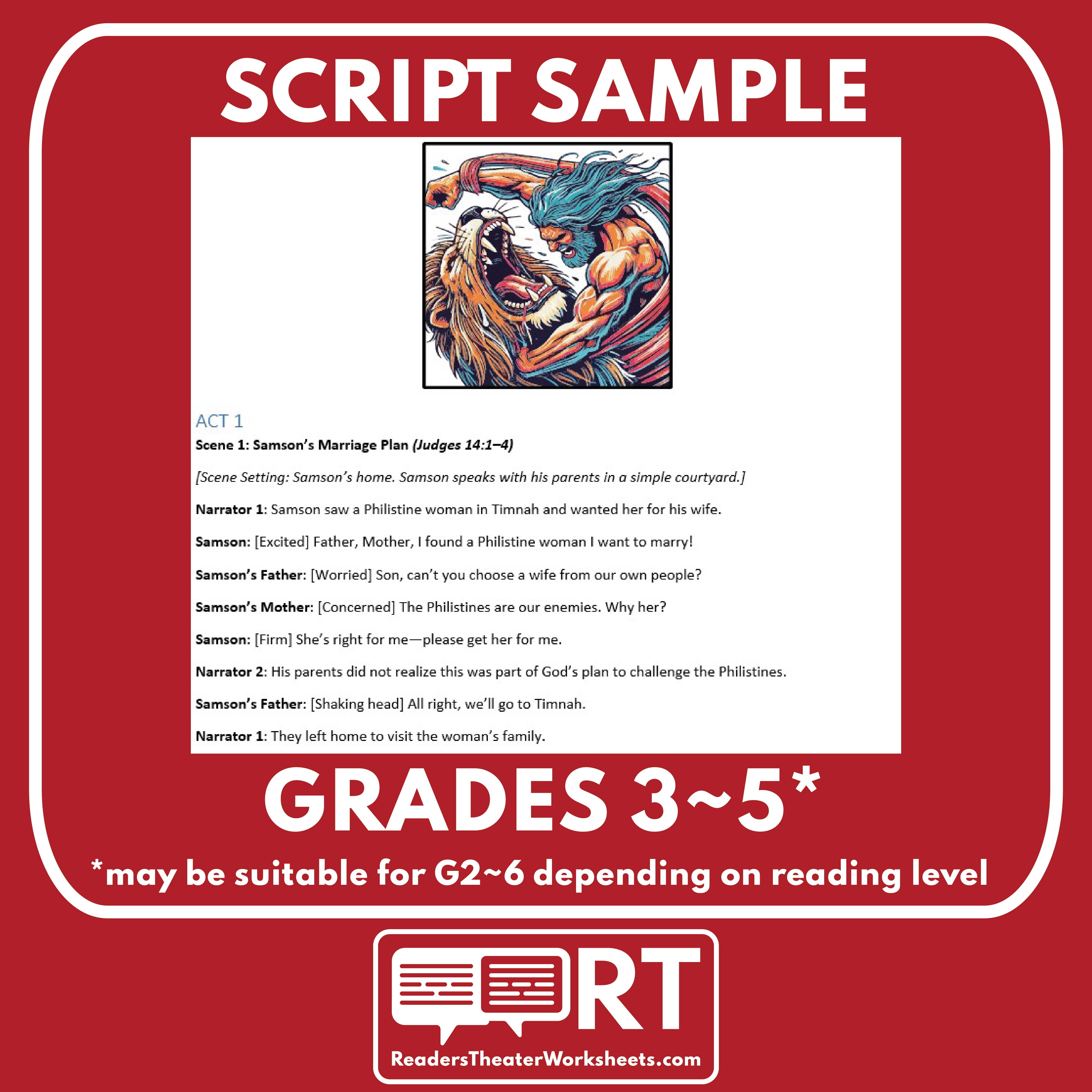 Samson's Strength Biblical Reader's Theater Script – Reader's Theater ...
