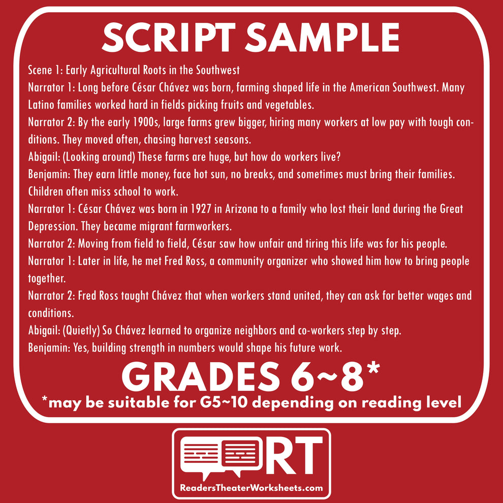 Cesar Chavez | Farm Workers Rights | Readers Theater Script – Reader's ...