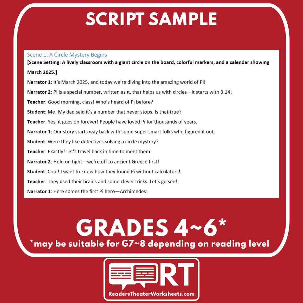 Pi Day Readers Theater Script | Free Printable Math Activity – Reader's ...