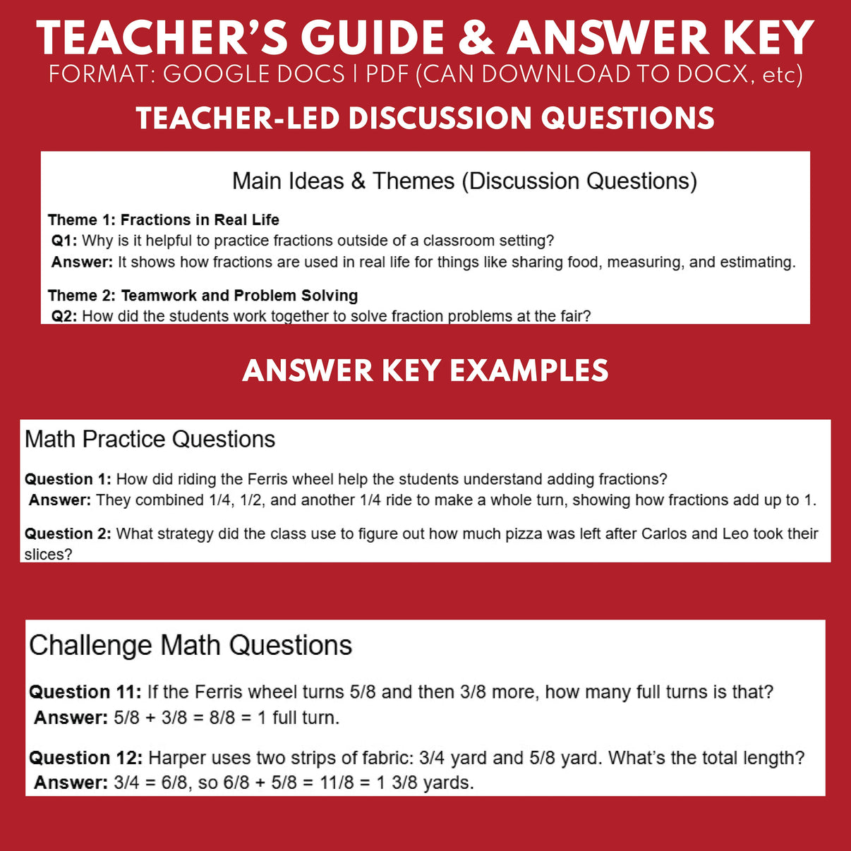 Free Fractions Fair Math Readers Theater for Grades 4-6 | Fraction Act ...