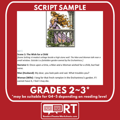 Rapunzel | Reader's Theater Script | Brothers Grimm | Fairy Tale ...