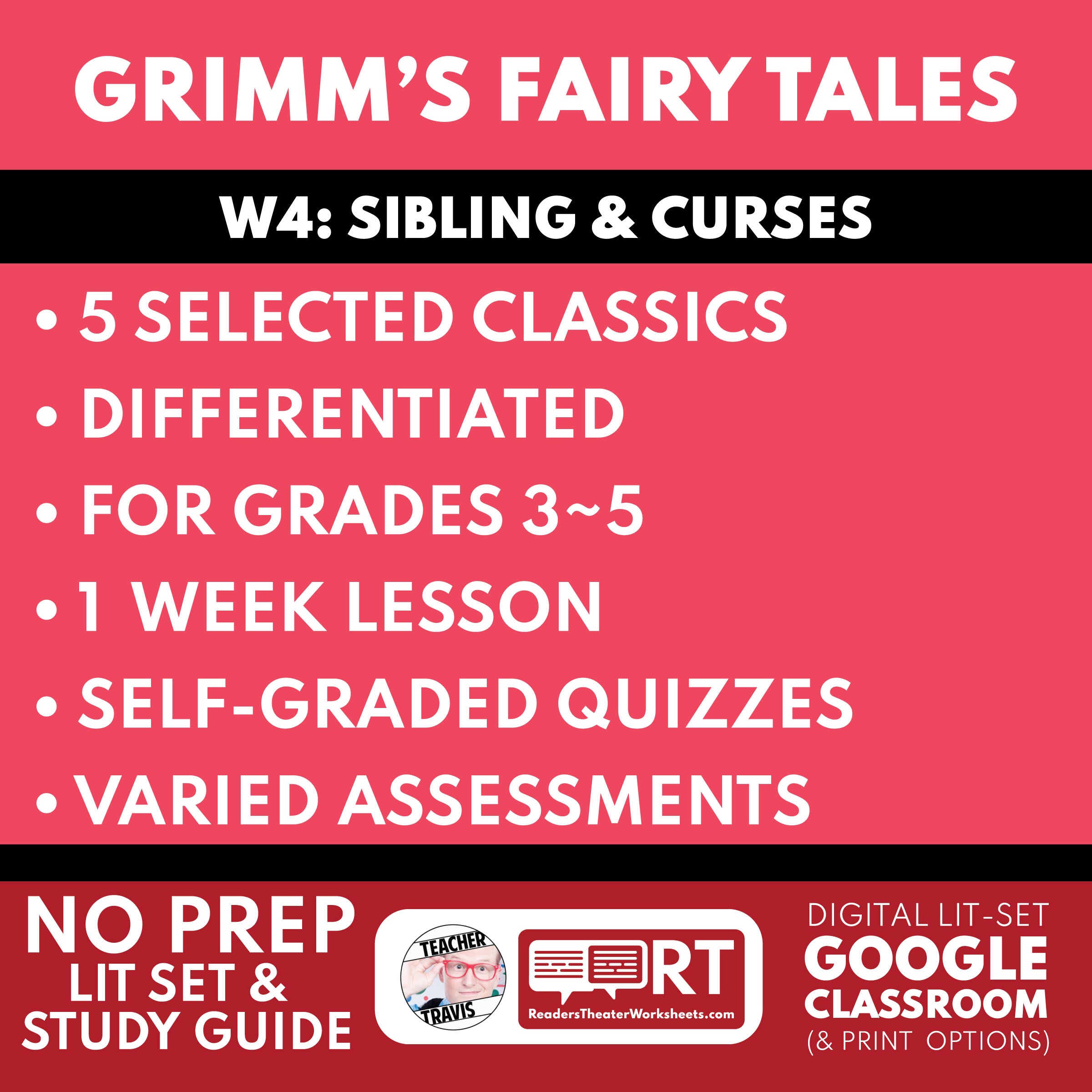 Grimm's Fairy Tales Differentiated Study Guide Lit Set | W4 Siblings ...